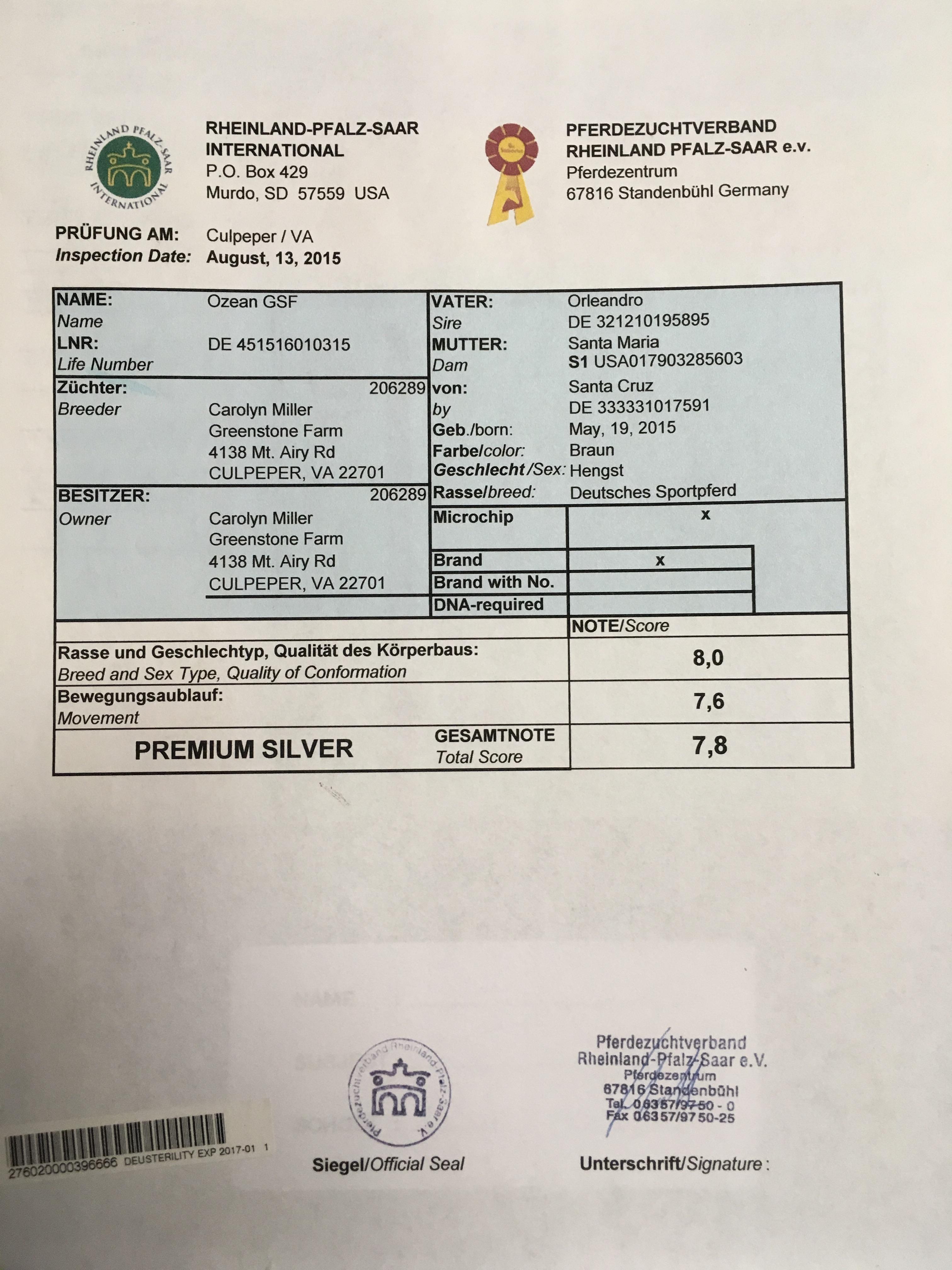 Ozean GSF RPSI Hunter